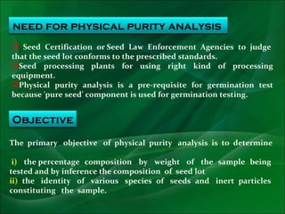 Physical purity analysis of samples of different crops | PPT