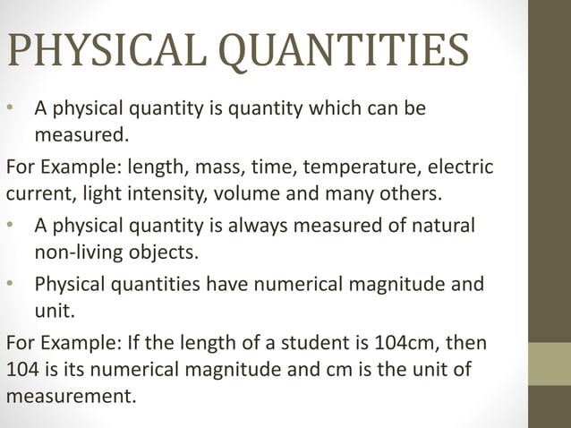 Physical quantities | PPTX | Physics | Science