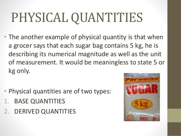 Physical quantities