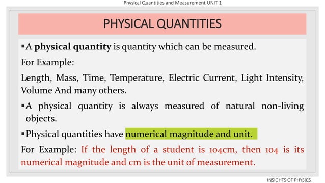 Physical quantities and measurement | PPTX | Physics | Science
