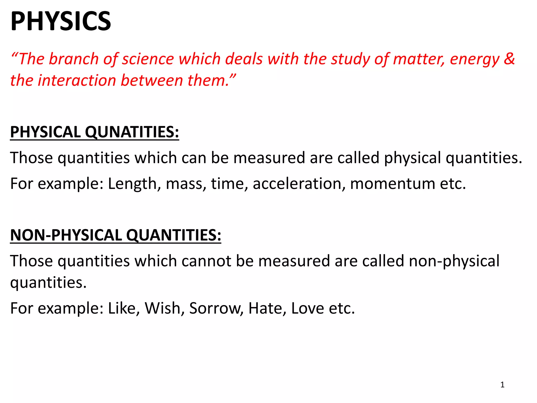 Physical quantities, units & measurements complete | PPTX