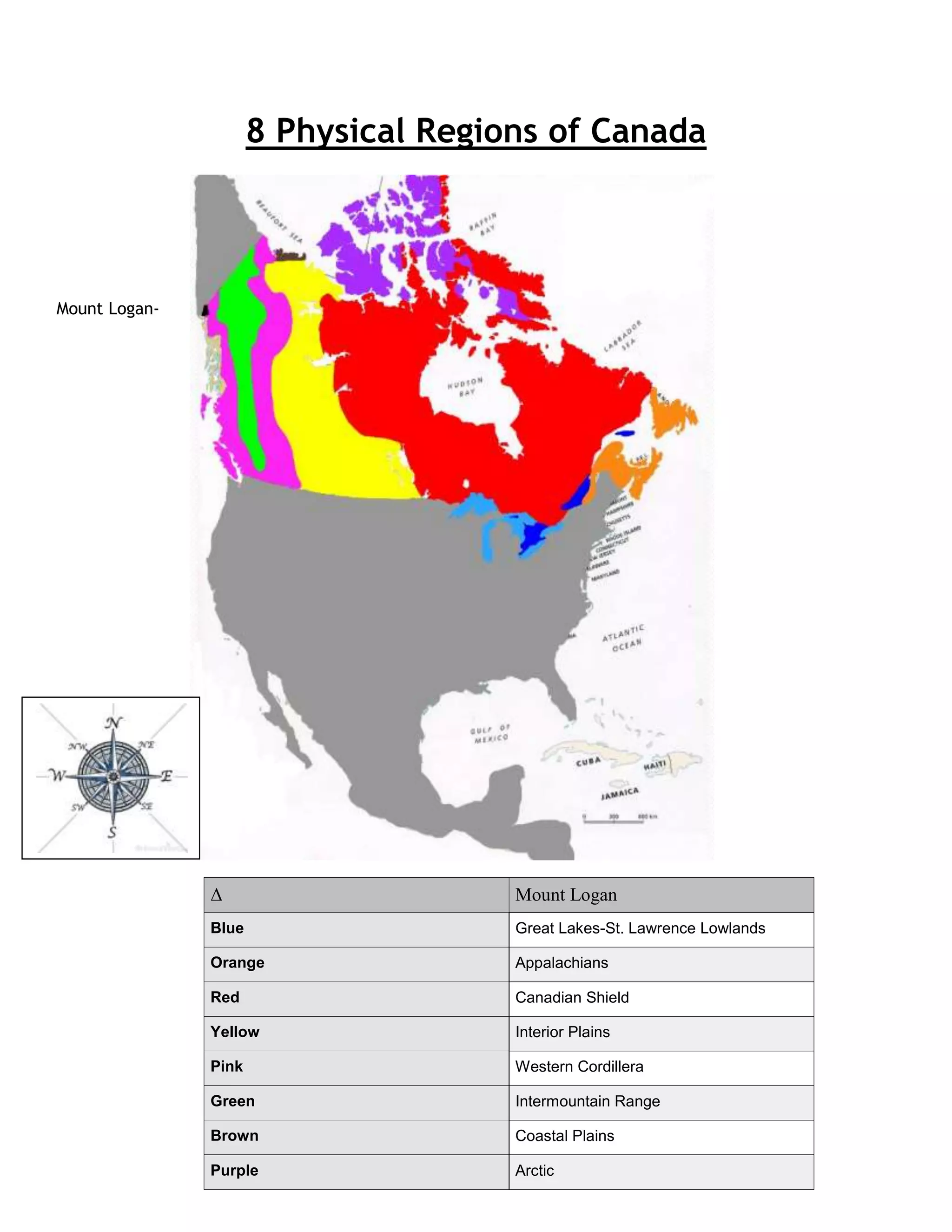 Physical regions of canada project | DOCX