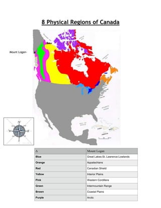 Physical regions of canada project | DOCX