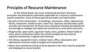 Physical resources management in schools | PPTX