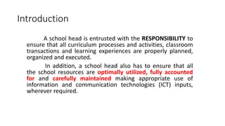 Physical resources management in schools | PPTX