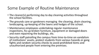 Physical resources management in schools | PPTX