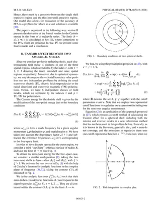 Casimir energy for a double spherical shell: A global mode sum approach | PDF | Physics | Science