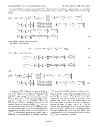 Casimir energy for a double spherical shell: A global mode sum approach | PDF | Physics | Science