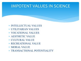 Values of Science | PPTX
