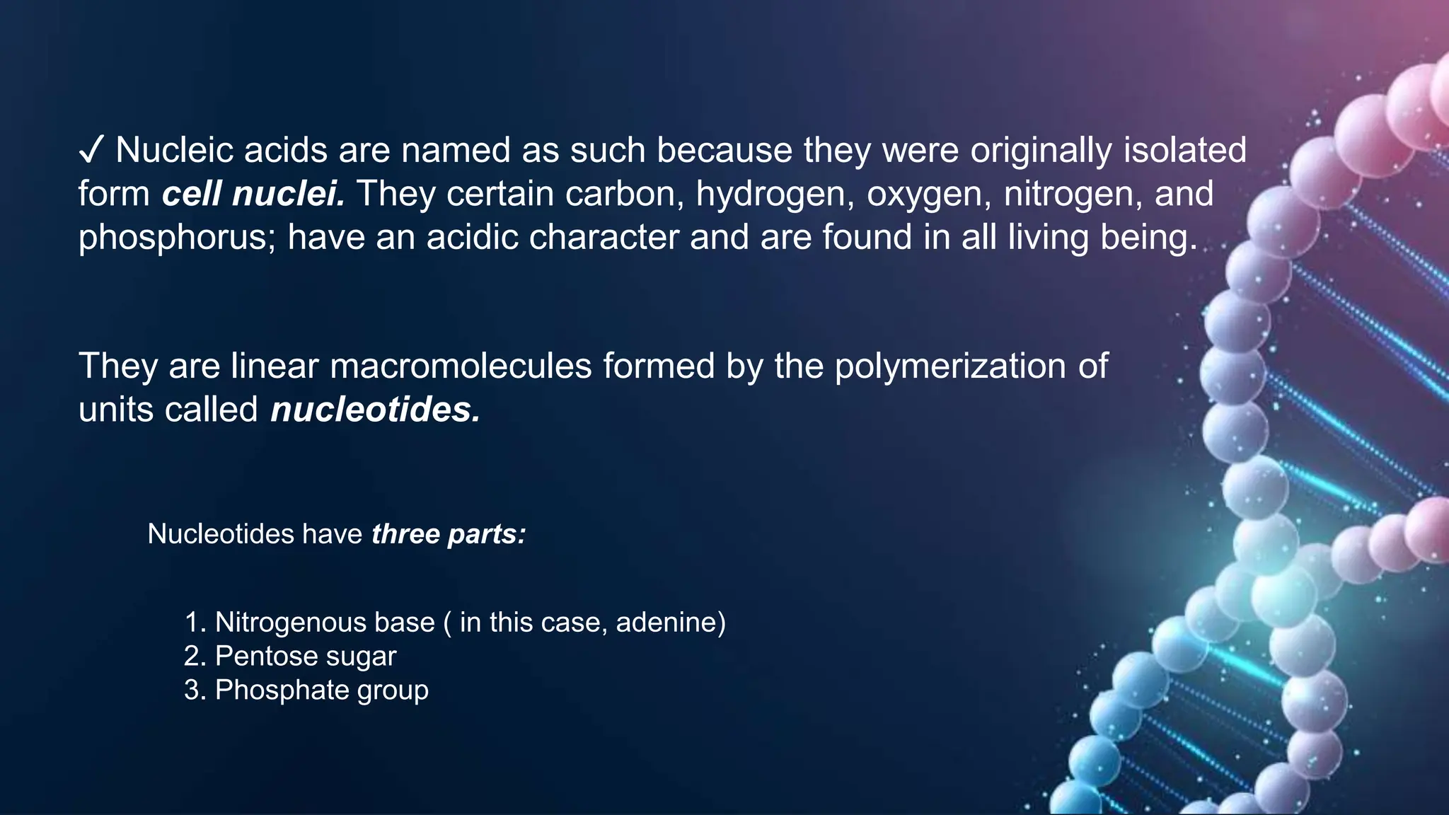 Nucleic Acid's informations , functions. | PPTX | Chemistry | Science