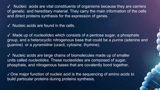 Nucleic Acid's informations , functions. | PPTX