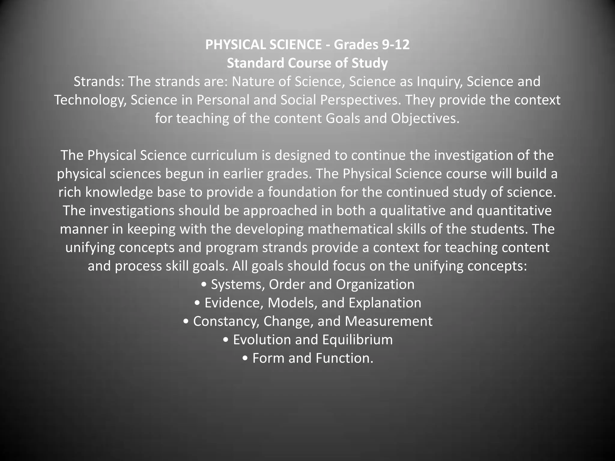 Physical science grades 9-12 scos | PPTX | Physics | Science
