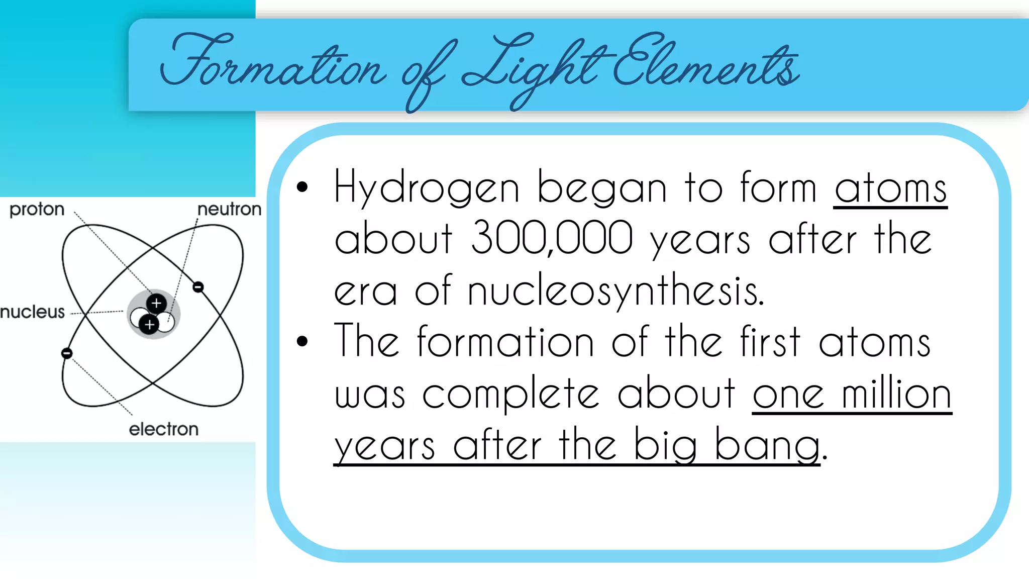 Physical Science: Formation of Light Elements in Big Bang Theory | PDF