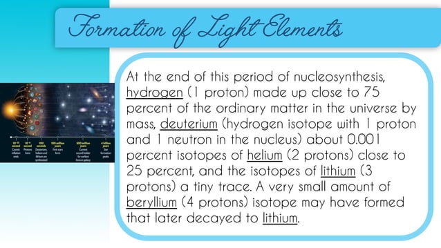 Physical Science: Formation of Light Elements in Big Bang Theory | PDF ...