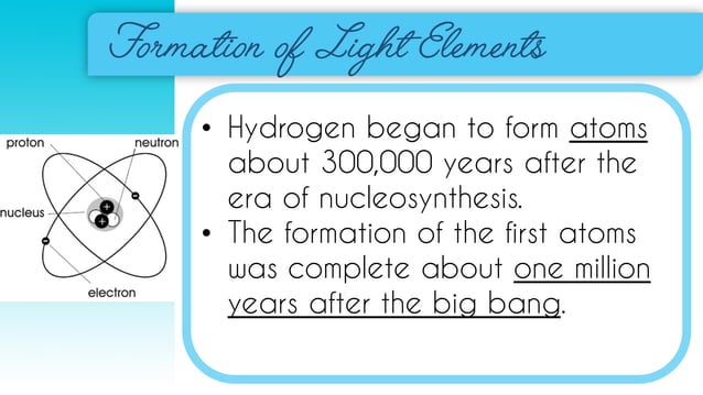 Physical Science: Formation of Light Elements in Big Bang Theory | PDF ...