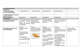 Physical Science Senior High School Week 2 Lesson Plan | DOC