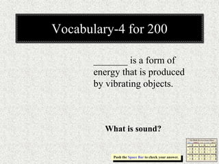 Physical science Game jeopardy | PPTX