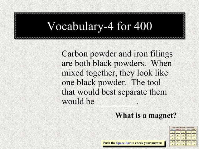 Physical science Game jeopardy | PPT