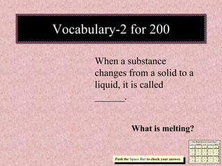 Physical science Game jeopardy | PPTX