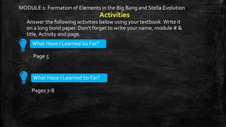 Formation of Elements in the Big Bang and Stellar Evolution | PPTX