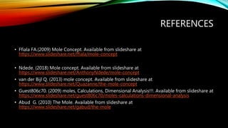 Physical sciences the mole concept | PPTX