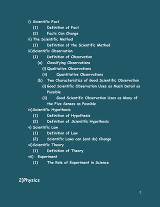 Physical Science Topics | PDF