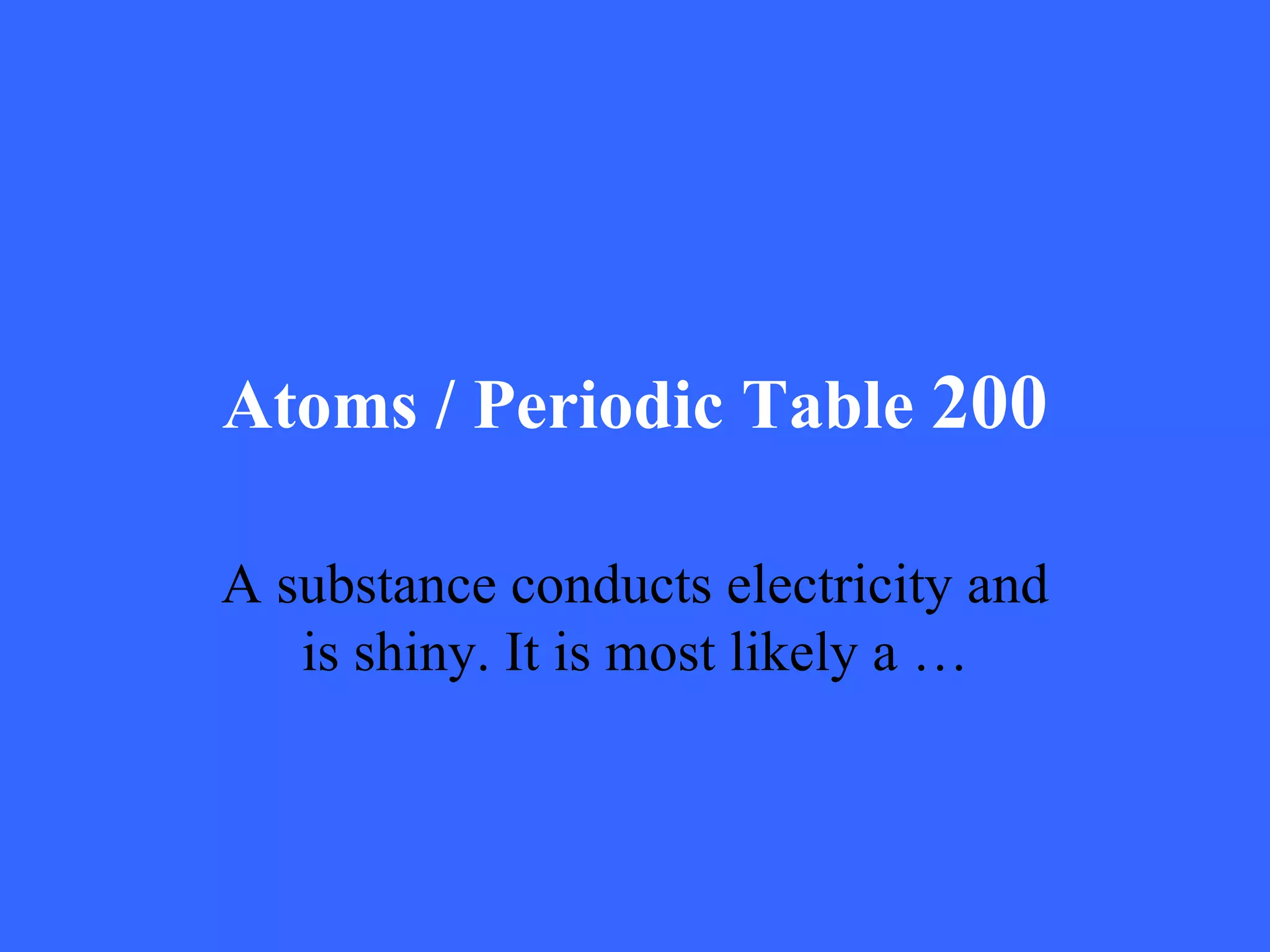 Physical Science Unit Test Jeopardy Review | PPT