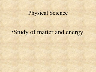 Physical Science | PPT