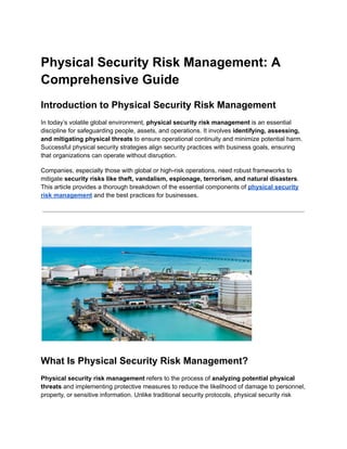 Physical security risk management.Physical security risk management | PDF
