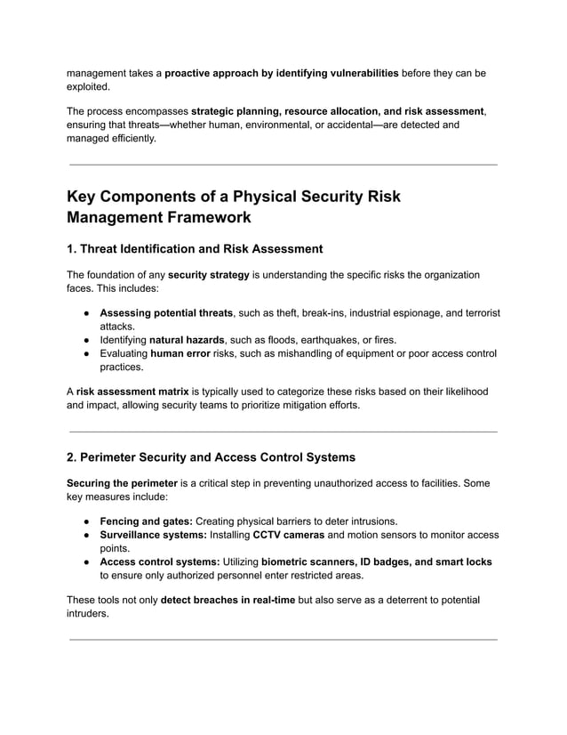 Physical security risk management.Physical security risk management | PDF