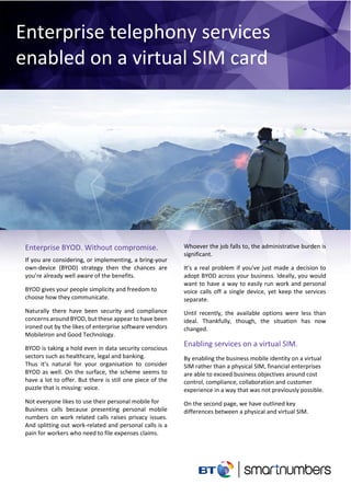 Physical sim vs smartnumbers | PDF