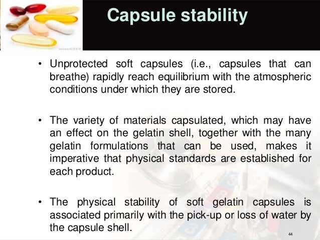 Physical stability tablets & capsules
