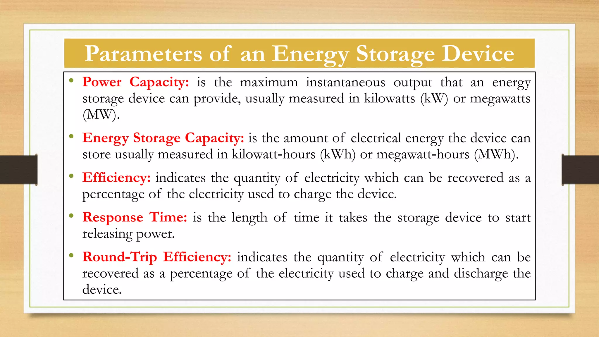 Physical structure and characteristics of energy storage systems | PDF