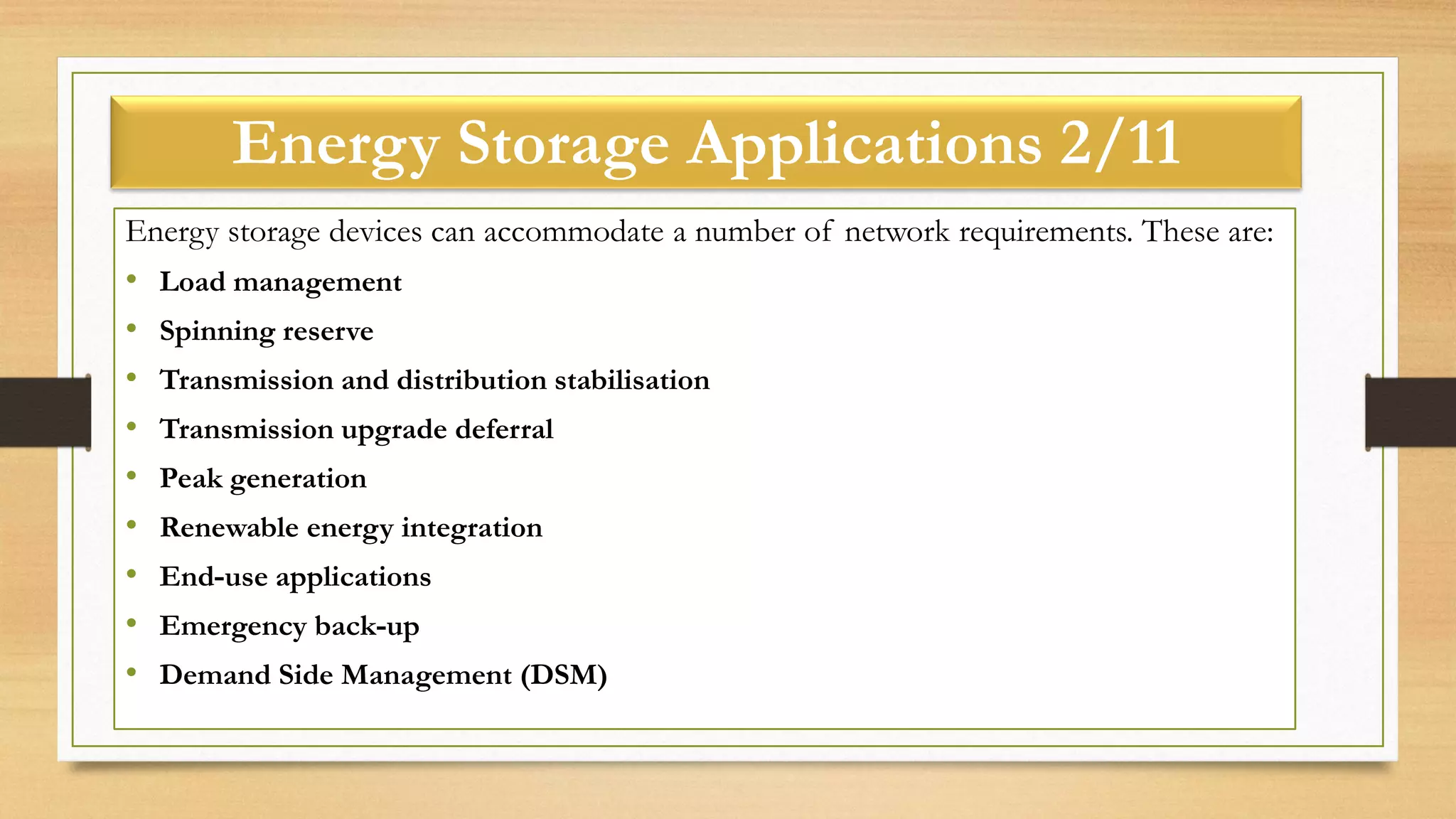 Physical structure and characteristics of energy storage systems | PDF