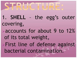 PHYSICAL STRUCTURE AND COMPOSITION OF EGGS.pptx