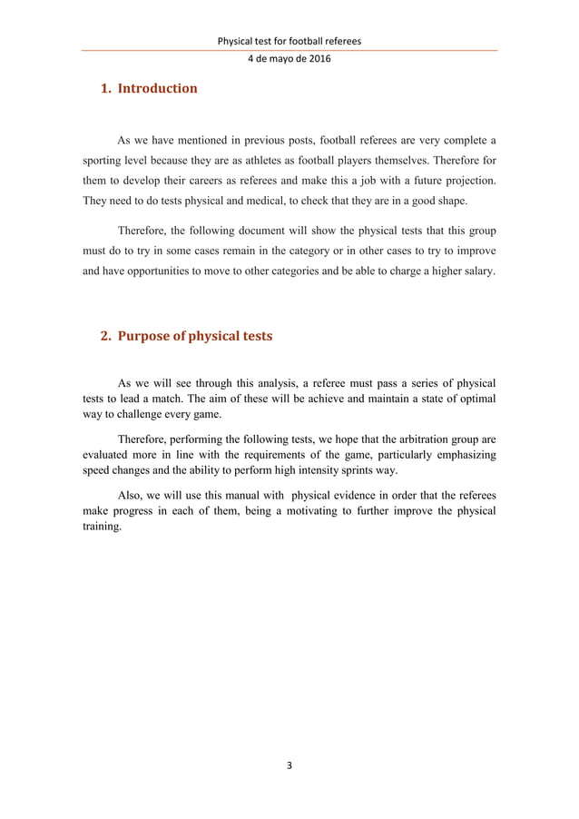 Physical tests for referees | PDF | Soccer | Sports