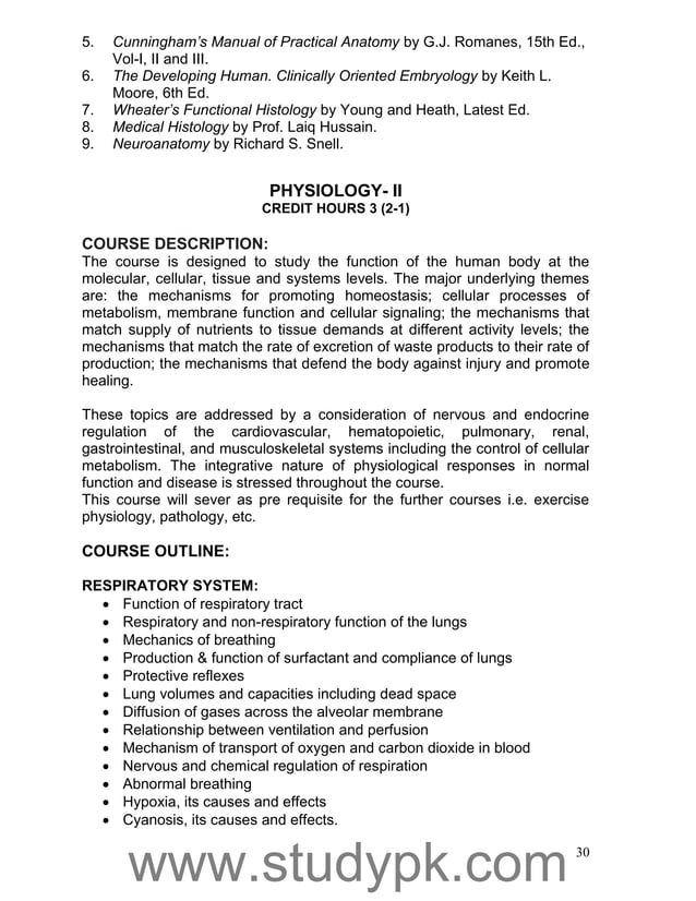 HEC Curriculum of Doctor of Physical Therapy (DPT) | PDF
