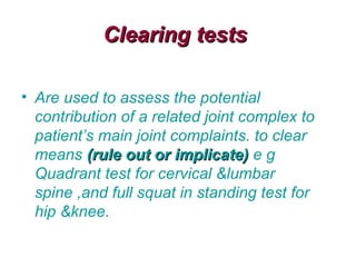 Orthopedic Physical Therapy Evaluation | PPT