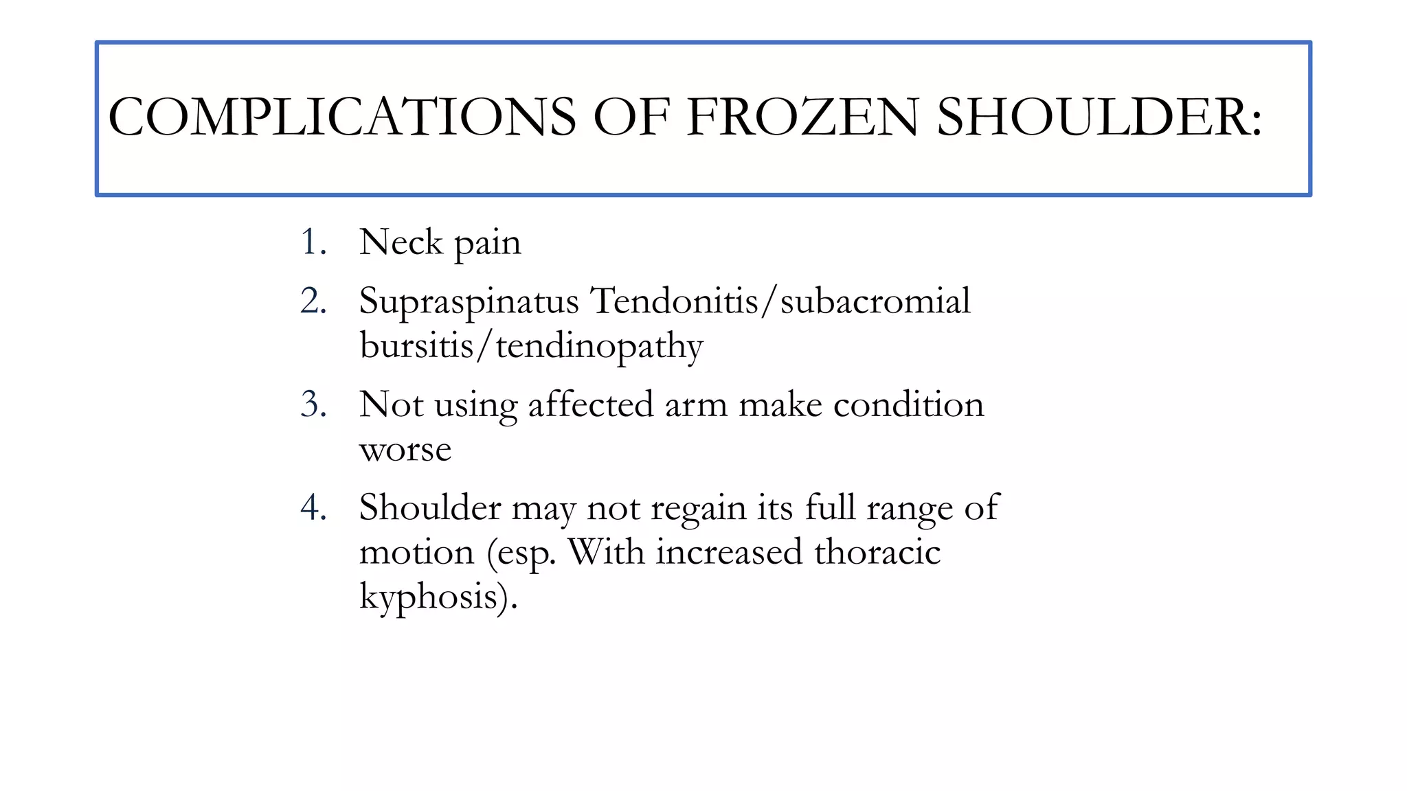 Physical therapy in the management of frozen shoulder | PPTX | Physical ...