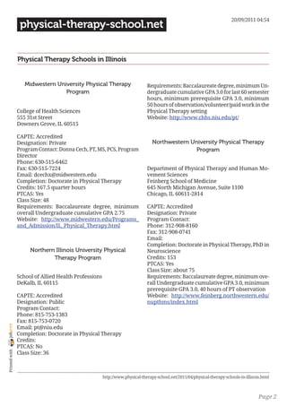 Physical therapy schools in illinois | PDF