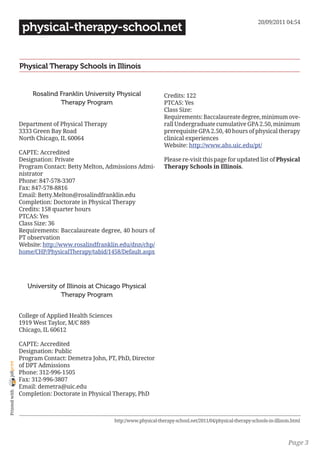 Physical therapy schools in illinois | PDF