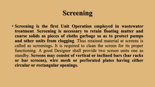 Physical Unit Operations (screens ) | PPTX