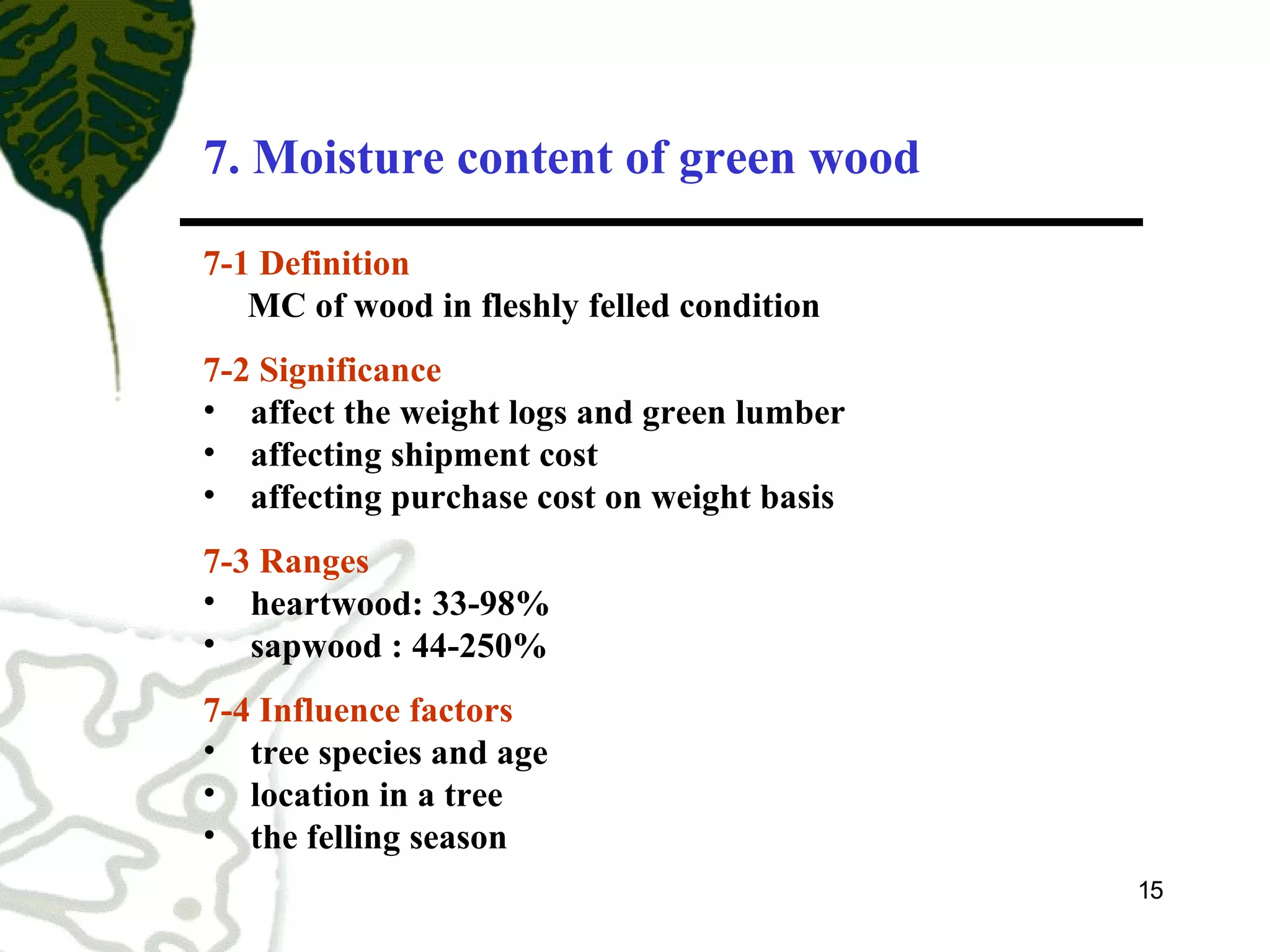 Physical Properties of Wood | PPT