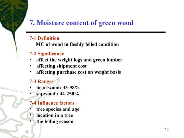 Physical Properties of Wood | PPT