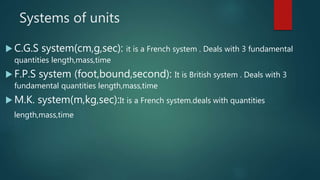 Physical world and units and measurment | PPTX