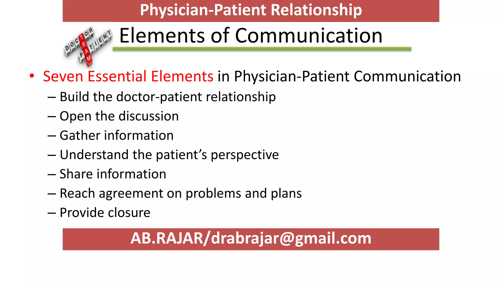 Physician Patient Relationship | PPTX