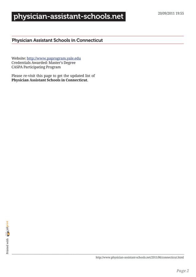 Physician assistant schools in connecticut | PDF