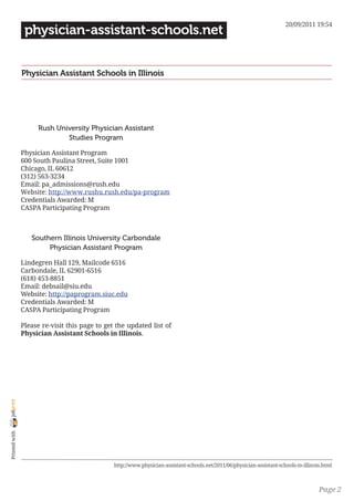 Physician assistant schools in illinois | PDF