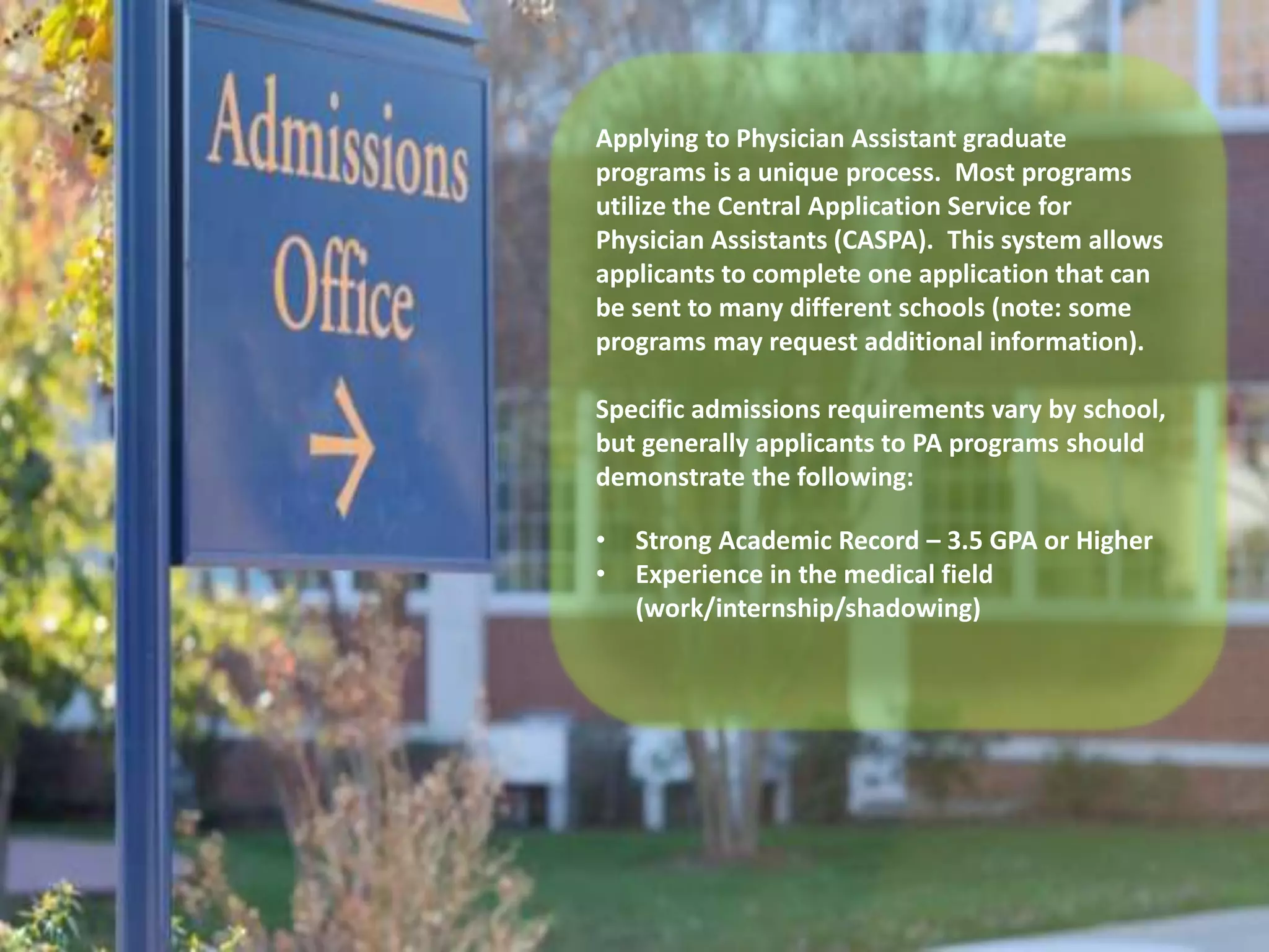 Physician Assistant Graduate Programs | PPTX