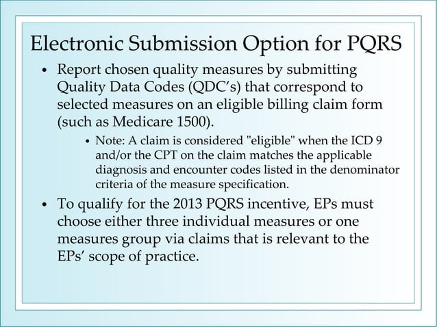 Physician quality reporting system (pqrs) | PPTX